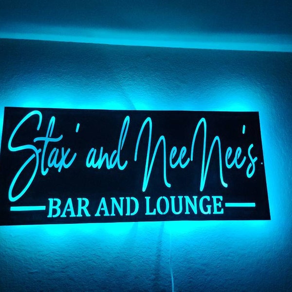 Personalized Bar LED Metal Art Sign / Light up Pub Metal Sign / Multi ...