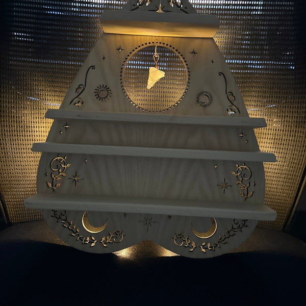 Coppermoon Light Planchette Crystal Shelf Lamp, Planchette Wall Art ...