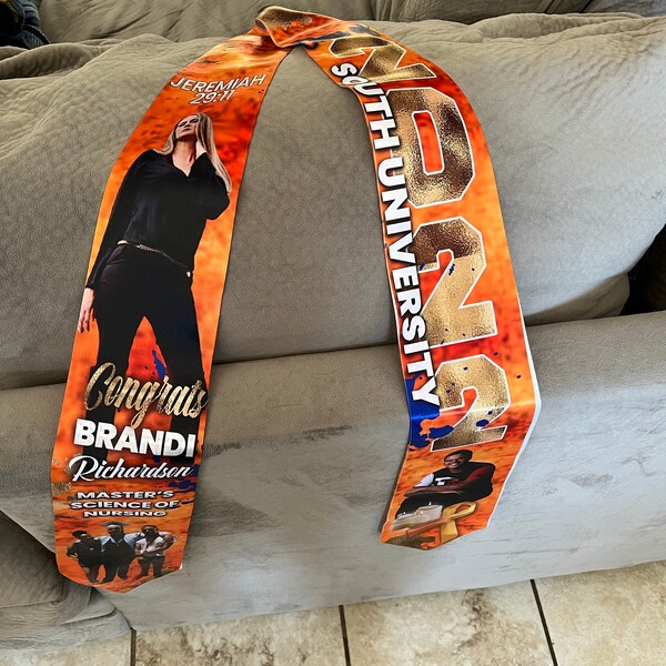 Character Inspired Kid Grad Stole, Custom All Over Graduation Stole ...