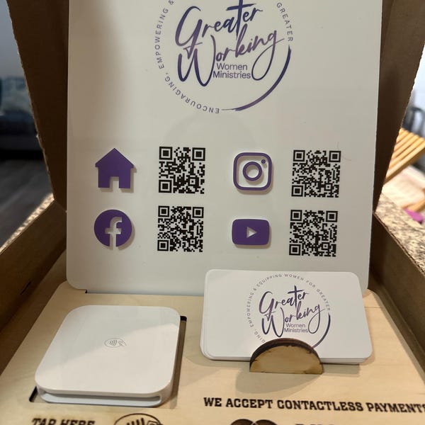 Custom Logo Social Media & Square Reader Holder Booth Display Market ...