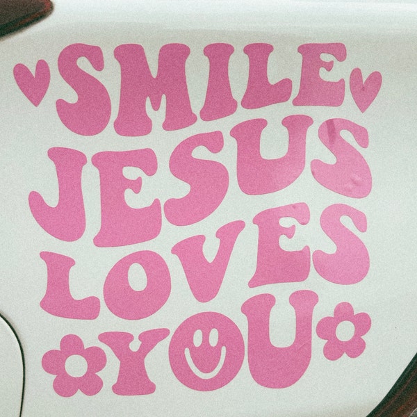Smile Jesus Loves You Car Decal, Christian Decal, Christian Car Decal ...