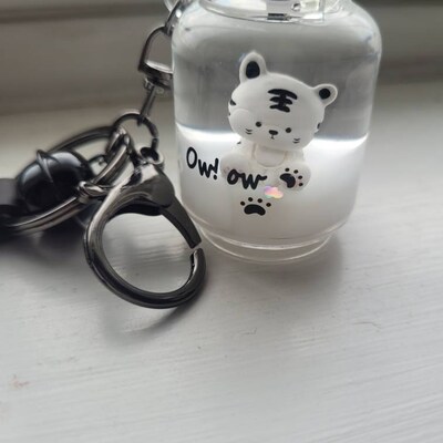 Tiger Liquid Keychain, Animal Keychain, Quicksand Keychain, Kawaii ...