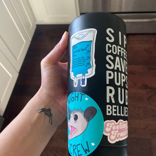 Vet Tech Tears Sticker ~ IV Bag Sticker ~ IV Fluids Sticker ~ Vet Tech ...