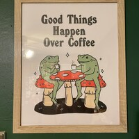 Retro Frog Coffee Print Vintage Positivity Quote - Etsy