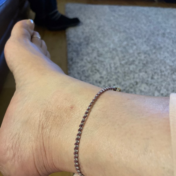 Olive Green Braided Anklet, Waterproof Ankle Bracelet, Fine Cord Anklet ...