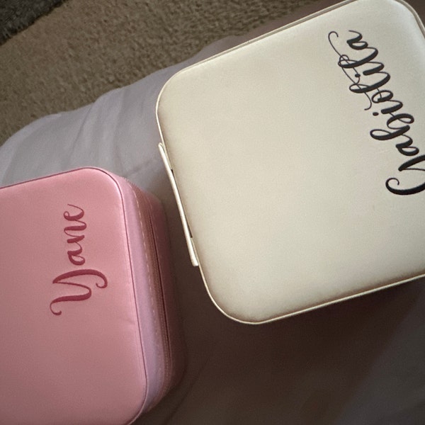 Personalized Square Jewelry Box, Travel Jewelry Case, Jewelry Organizer Bridesmaid Gift for ...