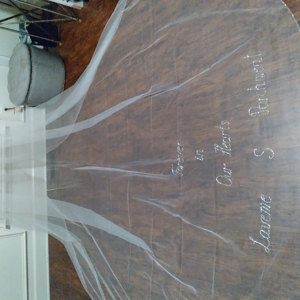 Bespoke Veil, Wedding Veil With Phrases, Words, Letters, Initials ...