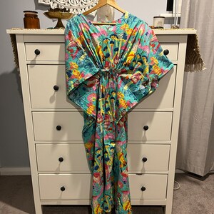 Pink Bird Ofmd Robe, Indian Soft Cotton Kimono, Bridesmaid Robe, Kimono ...