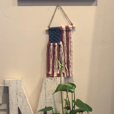 DIY Macrame Kit, American Flag Wreath, 4th of July Decor, Do It ...