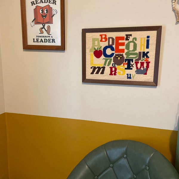 Classroom Wall Art, Reading Poster, Retro Book Cartoon Mascot Character ...