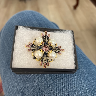 Beautiful Roses Brooches Two Colors Blue, Pink Perfect Present With ...