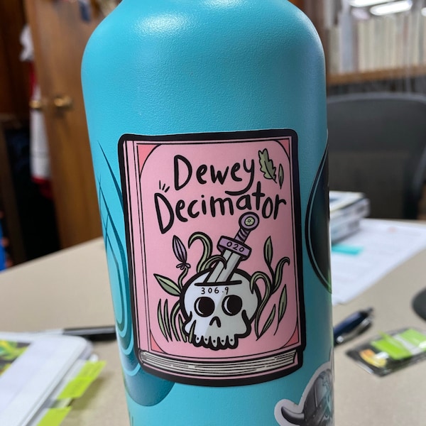 Dewey Decimator Sticker (pink) ||| Dewey Decimal | Librarians ...