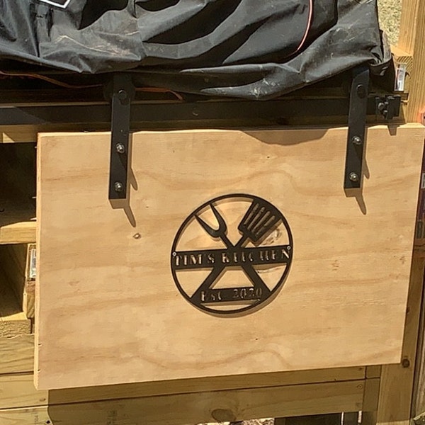 Personalized Metal BBQ Sign, BBQ Grill Sign, Outdoor Kitchen Metal ...