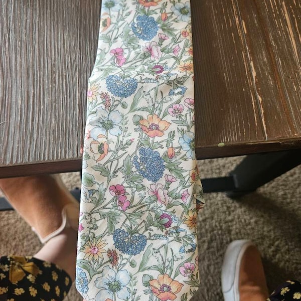 Wildflower Tie Watercolour Floral Neck Tie for Spring Wedding Wild ...