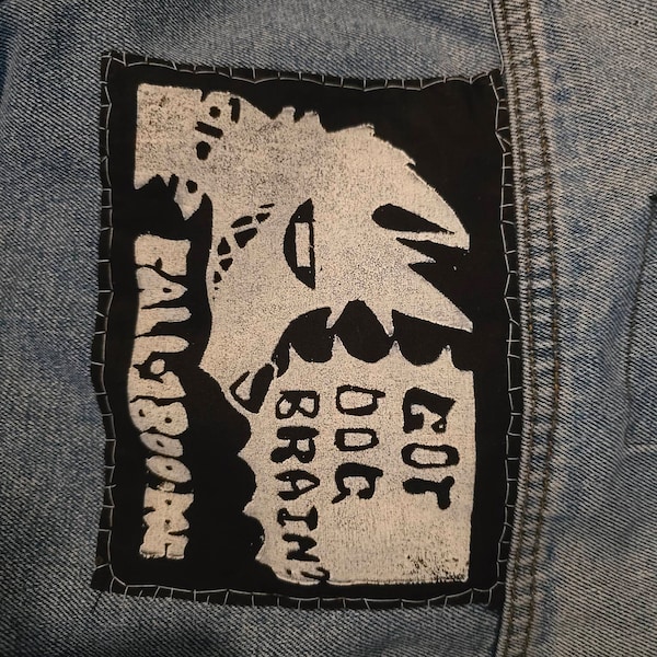 Dog Brain Punk Coyote Diy Linocut Furry Patch - Etsy