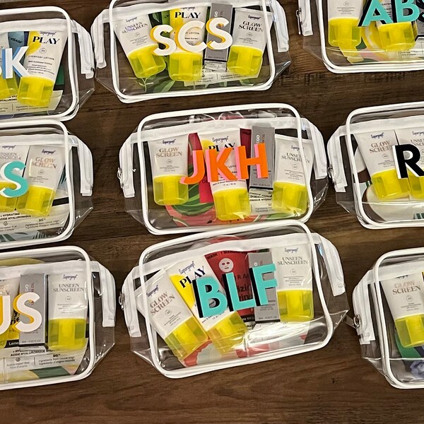 Shadow Monogram Clear Bag, Monogram Gifts, TSA Toiletry Bag Pouch With ...