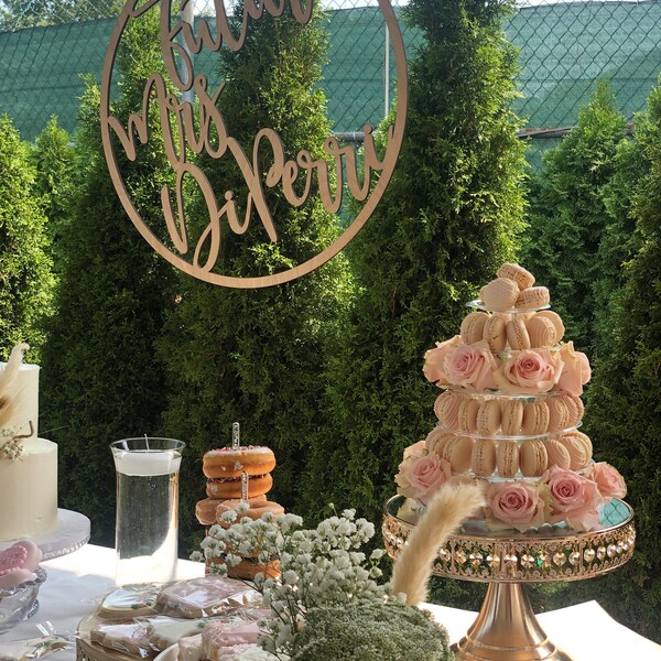 Custom Bridal Shower Sign Personalized Wood Round Bridal Shower ...