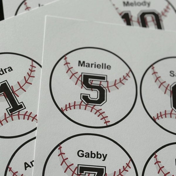 4" Baseball Tags With Editable Names and Numbers INSTANT DOWNLOAD DIY ...