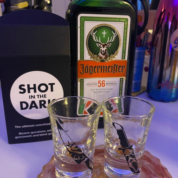 Horror Movie Shot Glass Set, Halloween Decor, Personalized Gift - Etsy
