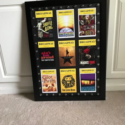 BROADWAY Playbill COLLAGE Wall Art With Marquee Lights 20 X 28 ...