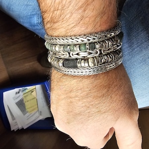 Sterling Silver Layered Bracelet Oxidized 925 Sterling Silver Multi ...