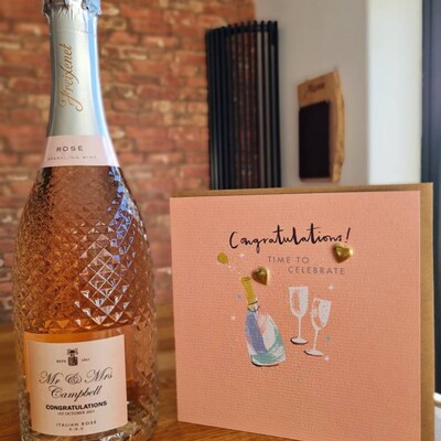 Personalised Rose Pink Prosecco Bottle Alcohol Wine Label - Etsy UK