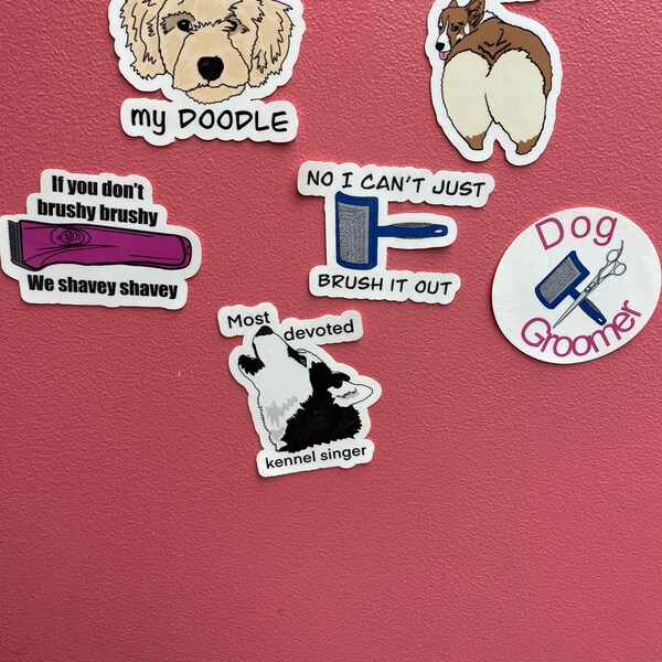 Dog Grooming Professionals Funny Stickers, Groomer Sticker Pack ...