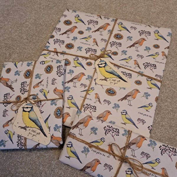 Garden Birds Wrapping Paper - Etsy
