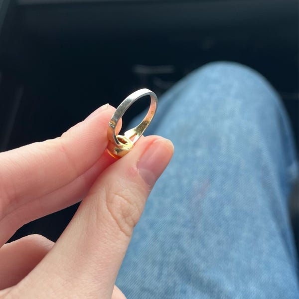 Square Signet Ring, Brass Ring, Handmade Ring, Dainty Ring, Baho Ring ...