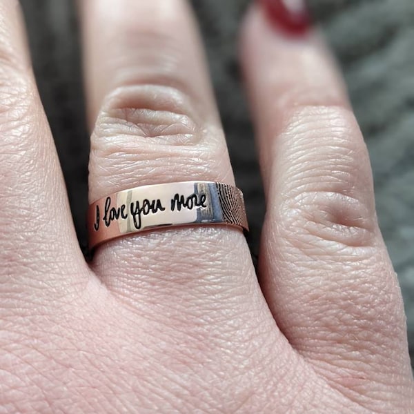 Personalized Finger Print Ring - Stacking Signature Ring - Actual ...