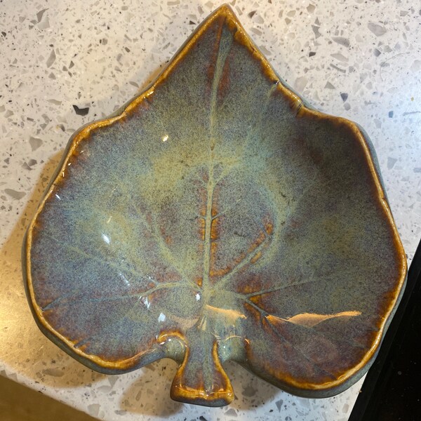 Ceramic Leaf Dish Made From a Real Leaf, Trinket Dish, Ring Holder, Tea ...