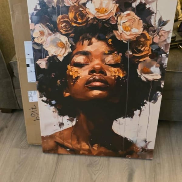 Black Woman Renaissance Art, Vintage Black Girl Print, Moody African ...