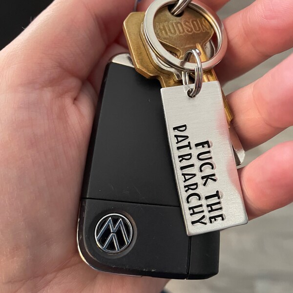 Funny Eff You See Kay Hand Stamped Keychain, Secret Swear Word, Cute ...