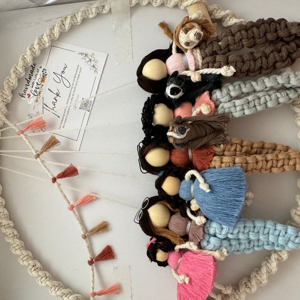 Custom Macrame Doll Family Hanging, Family 1st Xmas as A Family Wall ...