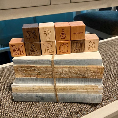 BAPTISM NAME BLOCKS Personalized Baby or Child's - Etsy