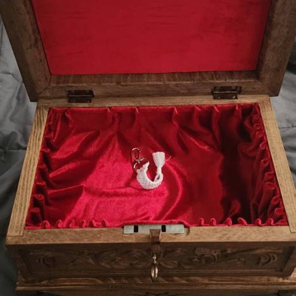 Secret Lock Wooden Box, Carved Wooden Chest, Wooden Locking Box, Wooden ...