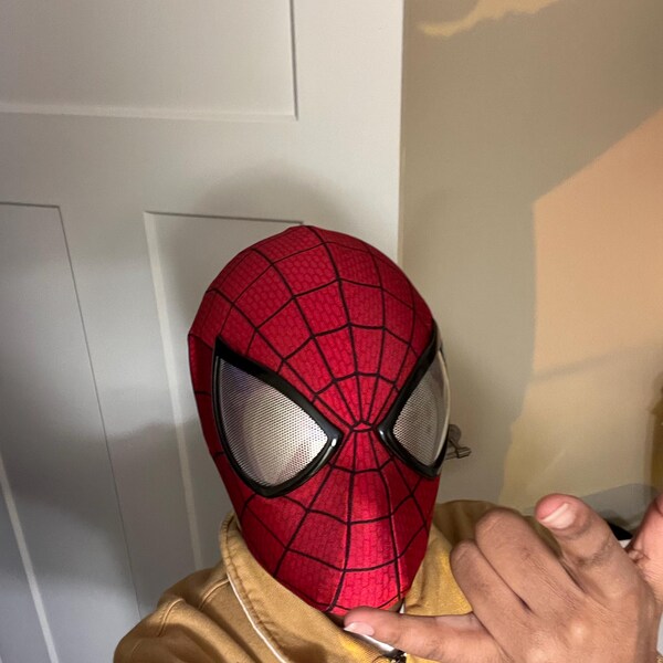 Spiderman Black Mask,andrew Garfield Adults With Faceshell 3D Rubber ...