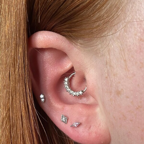 18G Hummingbird Cartilage Hoop Earring • Upper Helix Earring • Lower ...