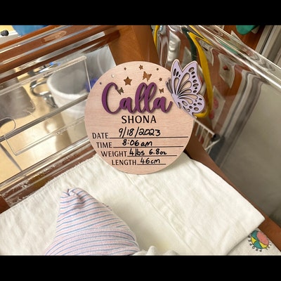 Newborn Birth Stat Sign Baby Stats Plaque Announcement Sign - Etsy