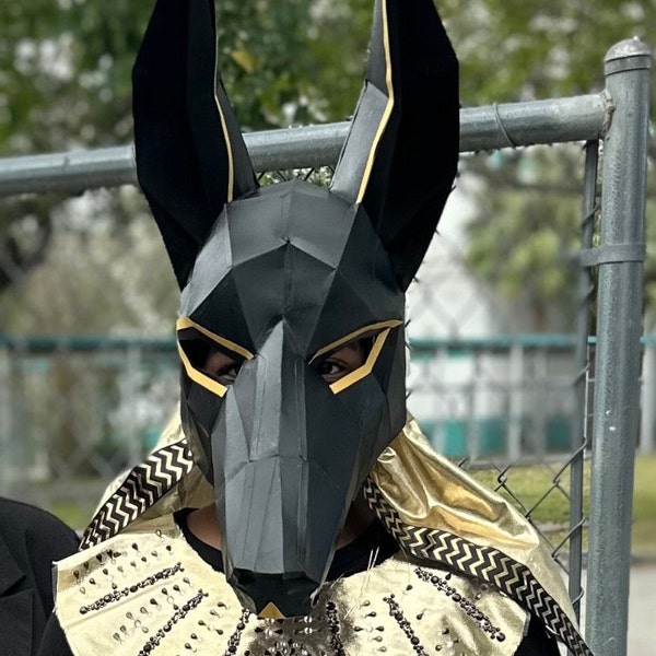 Anubis Mask / Jackal Mask | DIY Paper Mask, Printable Template ...