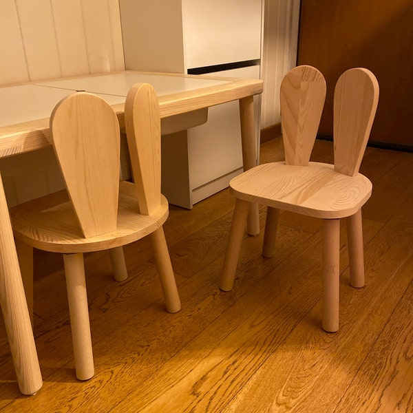 Smartie-bunny Chair, Wooden Kids Table and Chair Set, Wooden Table ...