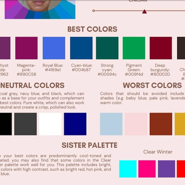 Professional Personal Color Analysis, Seasonal Color Swatch, 24 Palette ...
