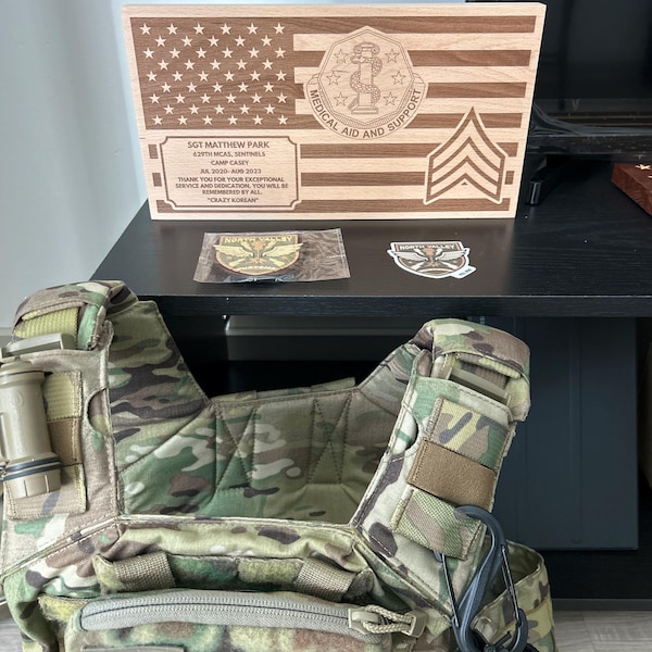 Custom Military Flag Plaque - Personalized Wood Flag - Etsy