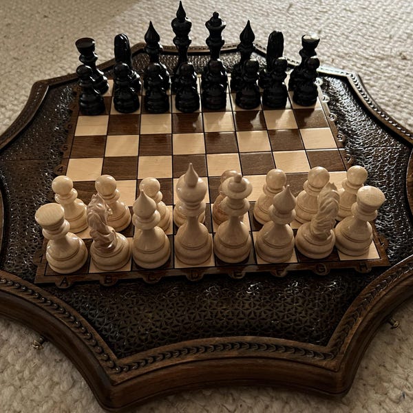 Handmade Wooden Circle Chess Set, Personalized Birthday Gift - Etsy