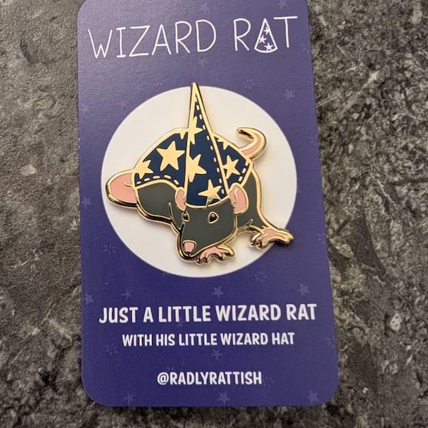 Set of 2 Rat Enamel Pins - Ravioli Rat & Wizard Rat - Etsy