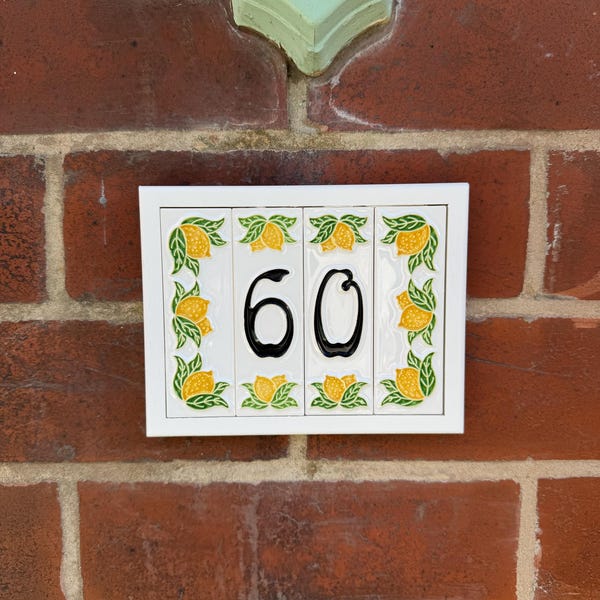 Jacho Black Hand-painted Number Tiles & Metal Filigree Frames: 11 X 5 ...