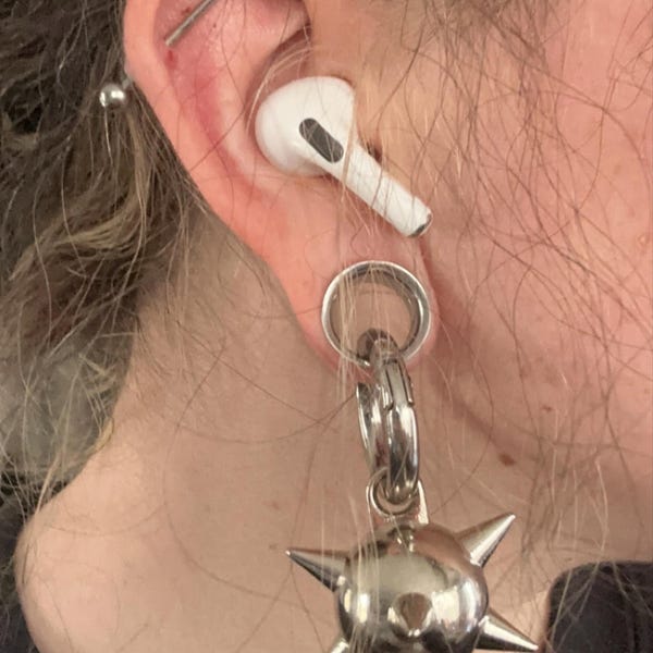 Flail Ball Ear Hangers, Punk Rock Earrings for Plugs- Hinged Ear ...