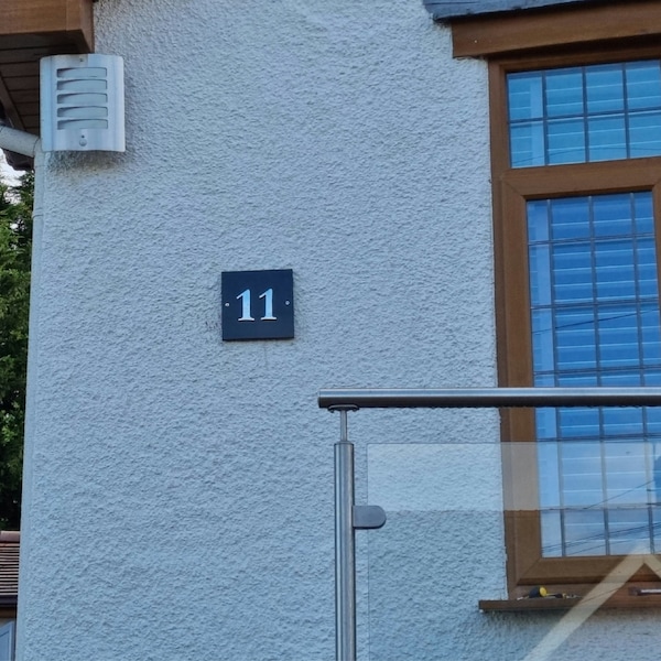 Modern Large Granite and Chrome House Number (1 to 999 Available) - Etsy