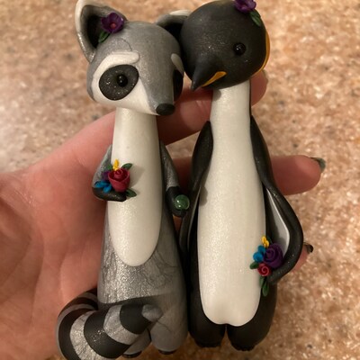 Weasel Wedding Cake Topper Polymer Clay Animal Cake Topper - Etsy