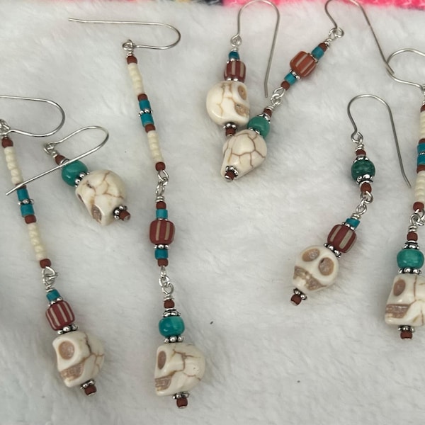 Ceramic Clay Bead Peru Earring, 925 Sterling Silver Folk Art Jewelry ...